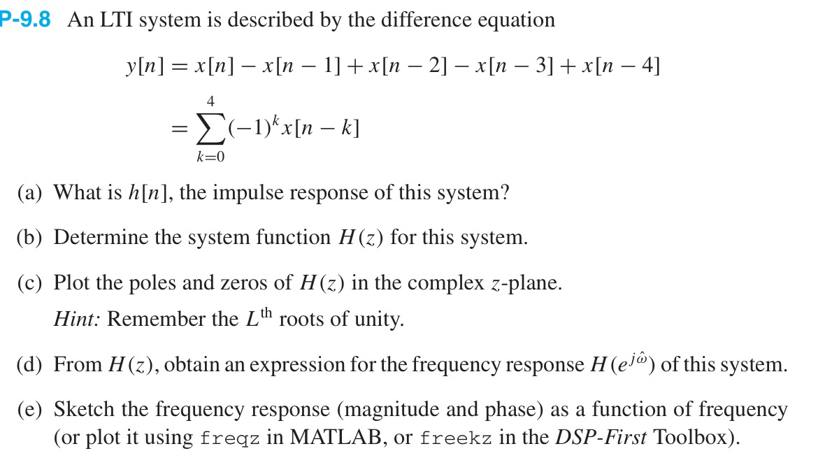 Solved An LTI system is described by the difference equation | Chegg.com