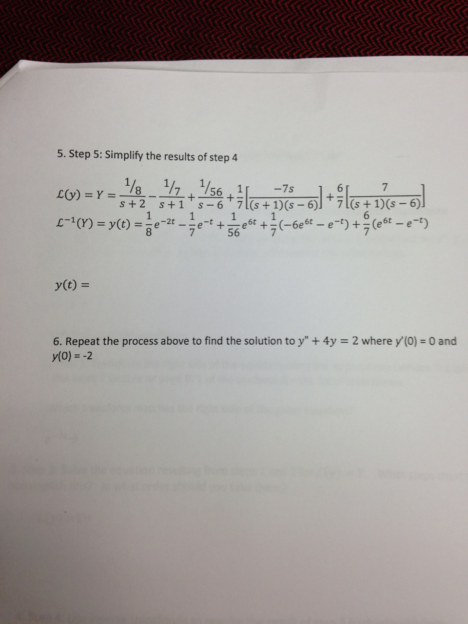 Solved Solve y" - 5y' -6y = e-2t where y'(0) = 1 and y(0) = | Chegg.com