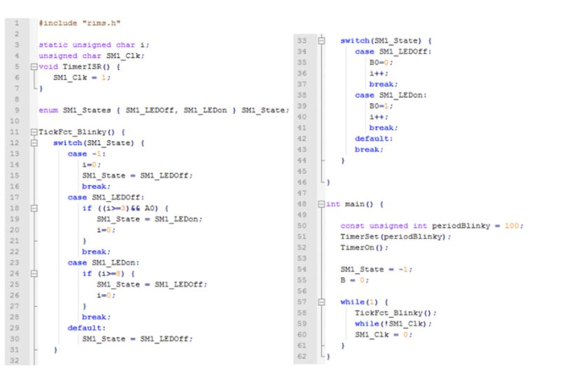 Solved X Blinky State machine Name: Blinky Prefix: SM1 | Chegg.com