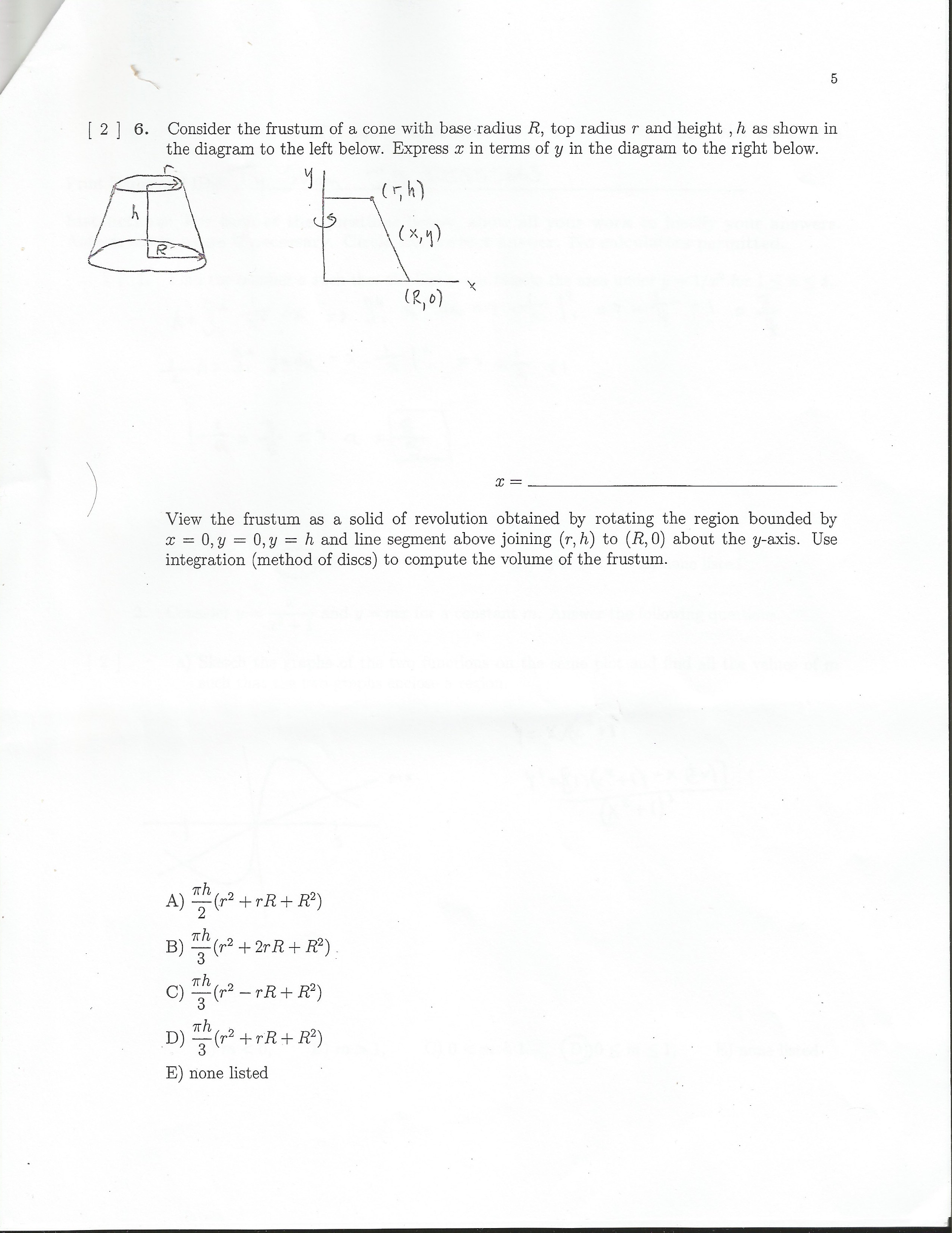 Solved Consider the frustum of a cone with base radius R, | Chegg.com