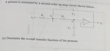 Solved is simulated by a second-order op-amp circuit shown | Chegg.com