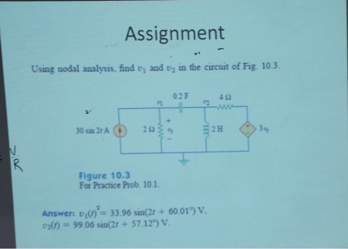Solved Using nodal analysis, find v_1 and v_2 in the circuit | Chegg.com