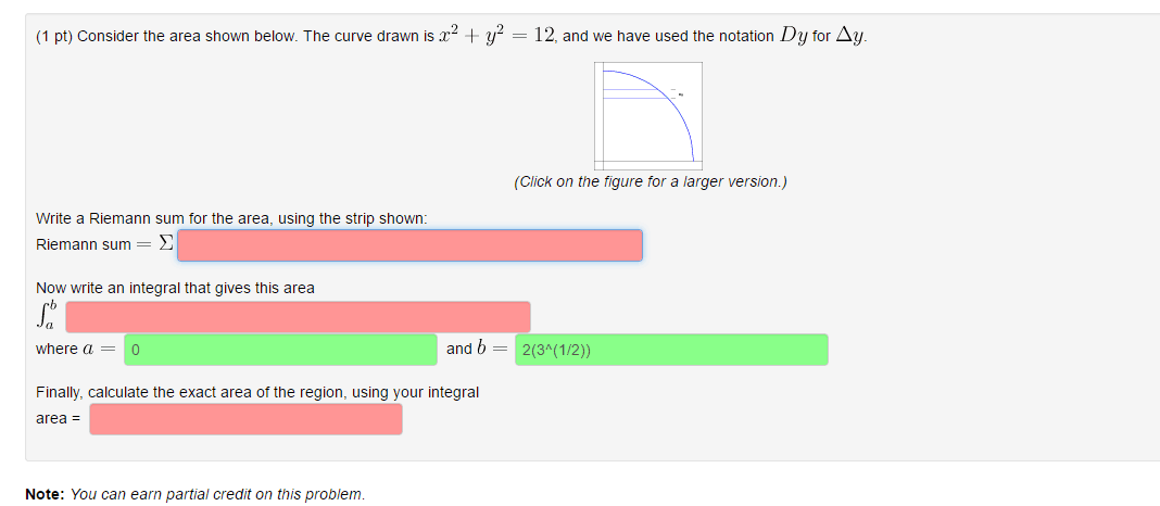 Solved Consider the area shown below. The curve drawn is | Chegg.com