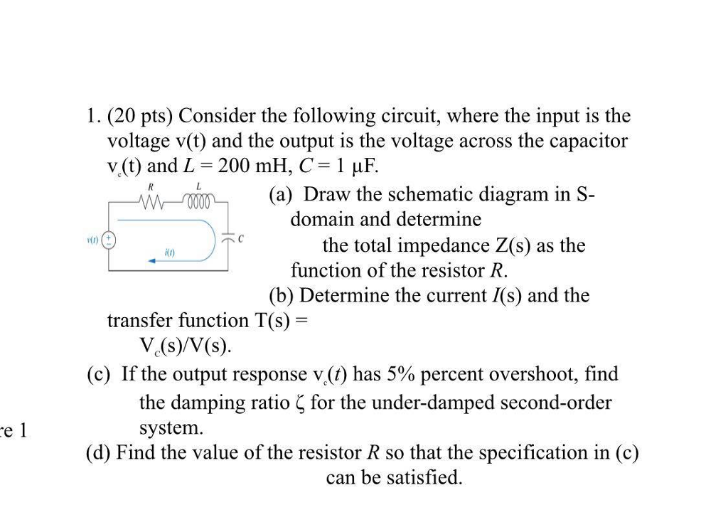 Solved 1. (20 pts) Consider the following circuit, where the | Chegg.com Solved 1. (20 pts) Consider the following circuit, where the | Chegg.com
