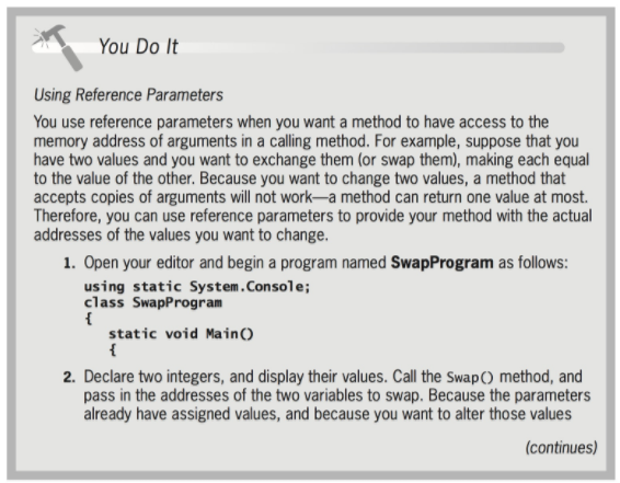 Solved You Do It Using Reference Parameters You use | Chegg.com