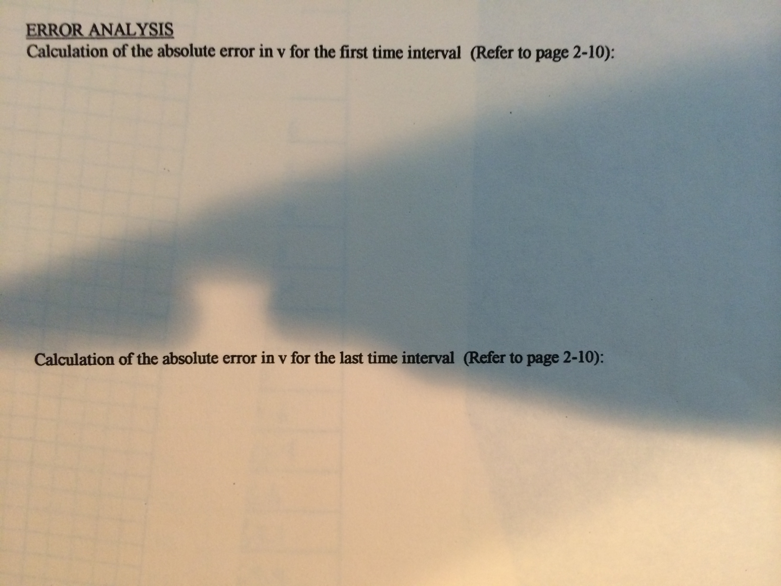 Calculation of the absolute error in v for the first | Chegg.com