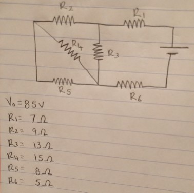 Solved Find current through, voltage across, and power | Chegg.com