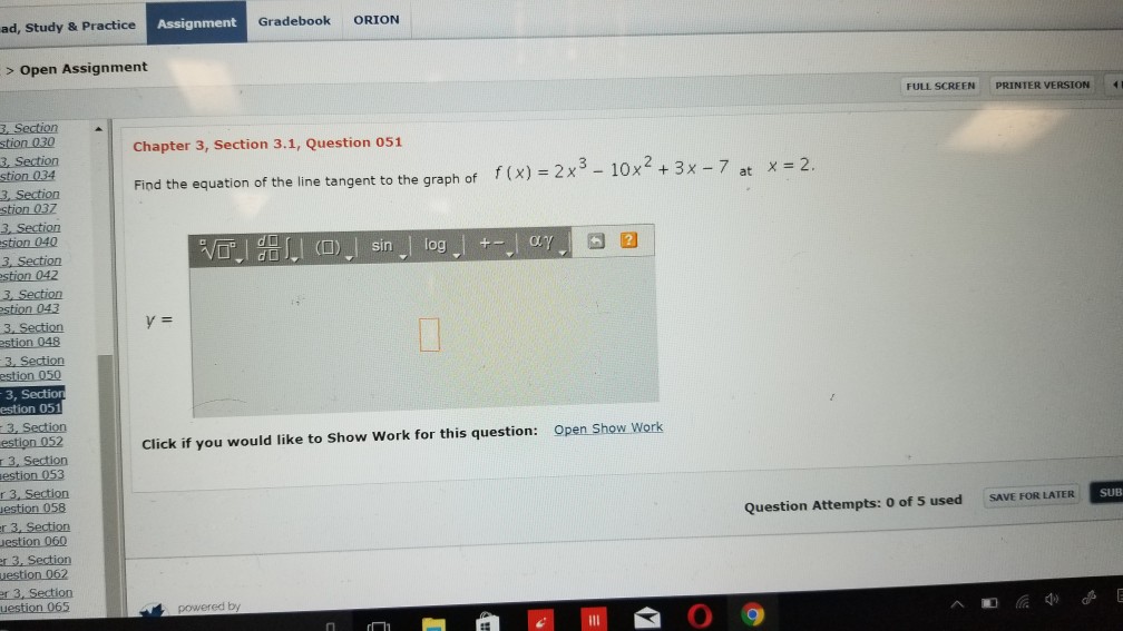 Solved ad, Study & Practice Assignment Gradebook ORION > | Chegg.com