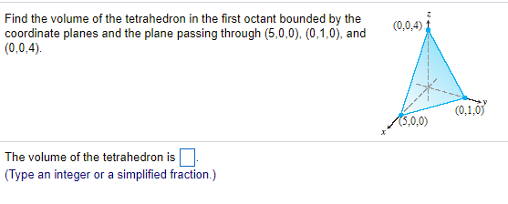 Solved Find the volume of the tetrahedron in the first | Chegg.com