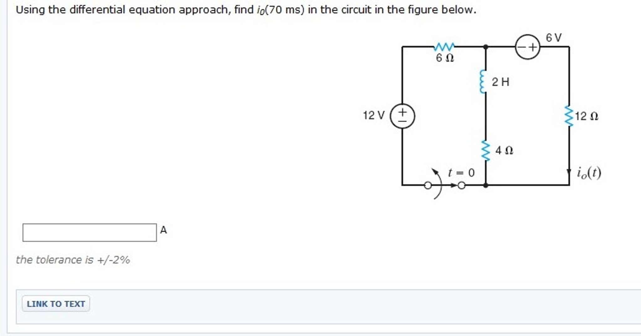 Solved Using the differential equation approach, find i0(70 | Chegg.com