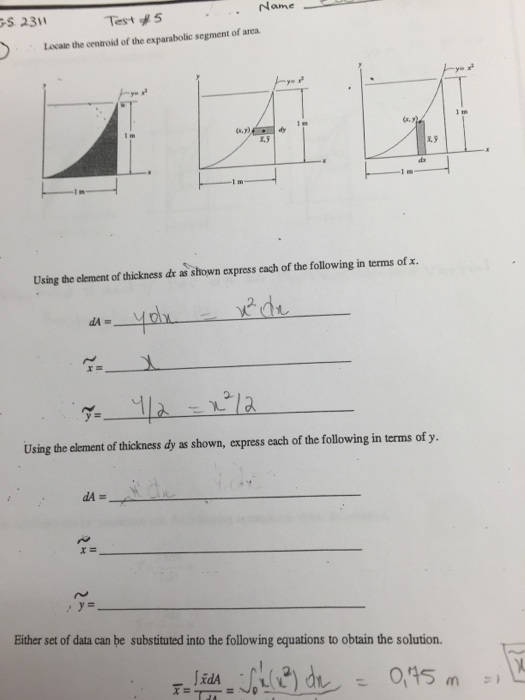 Solved Locate the centroid of the exparabolic segment of | Chegg.com
