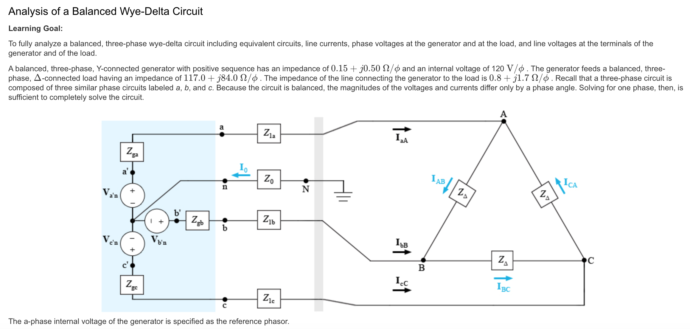 Solved Analysis of a Balanced Wye-Delta Circuit Learning | Chegg.com