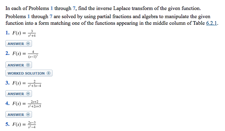 Solved In each of Problems 1 through 7, find the inverse | Chegg.com