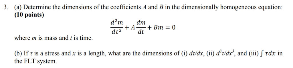 Solved (a) Determine the dimensions of the coefficients A | Chegg.com