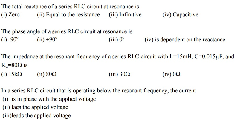 Solved The total reactance of a series RLC circuit at | Chegg.com