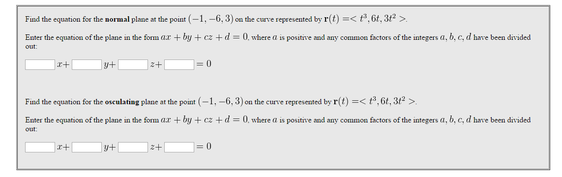 Find the equation for the normal plane at the point ( | Chegg.com