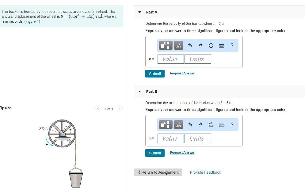 Solved The bucket is hoisted by the rope that wraps around a | Chegg.com