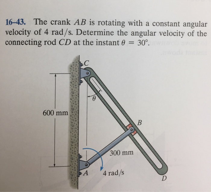Solved The crank AB is rotating with a constant angular | Chegg.com