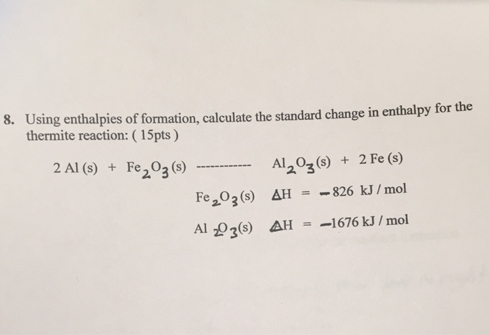 Solved Using enthalpies of formation, calculate the standard | Chegg.com