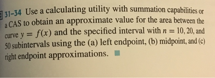 Solved 31-34 Use a calculating utility with summation | Chegg.com
