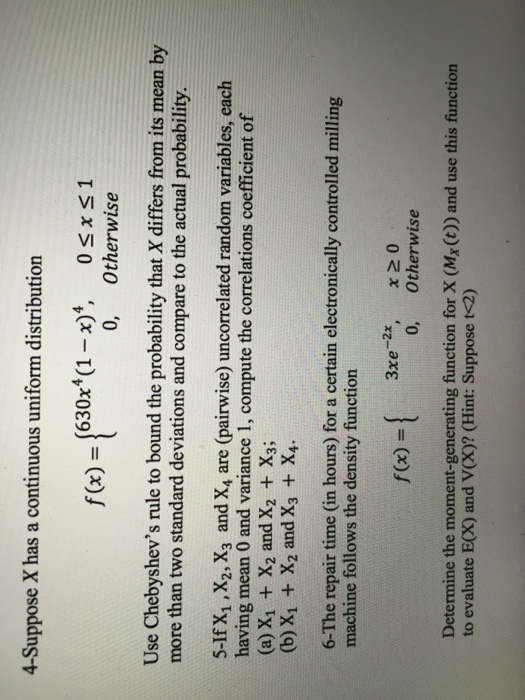 Solved Suppose X has a continuous uniform distribution f | Chegg.com