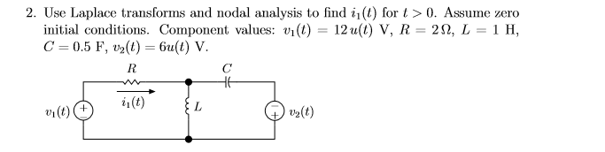 Solved Use Laplace transforms and nodal analysis to find i_1 | Chegg.com