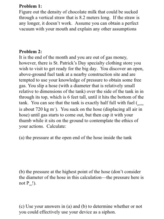 Solved Figure out the density of chocolate milk that could | Chegg.com