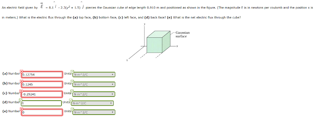 Solved +1.5) pierces the Gaussian cube of edge length 0.910 | Chegg.com