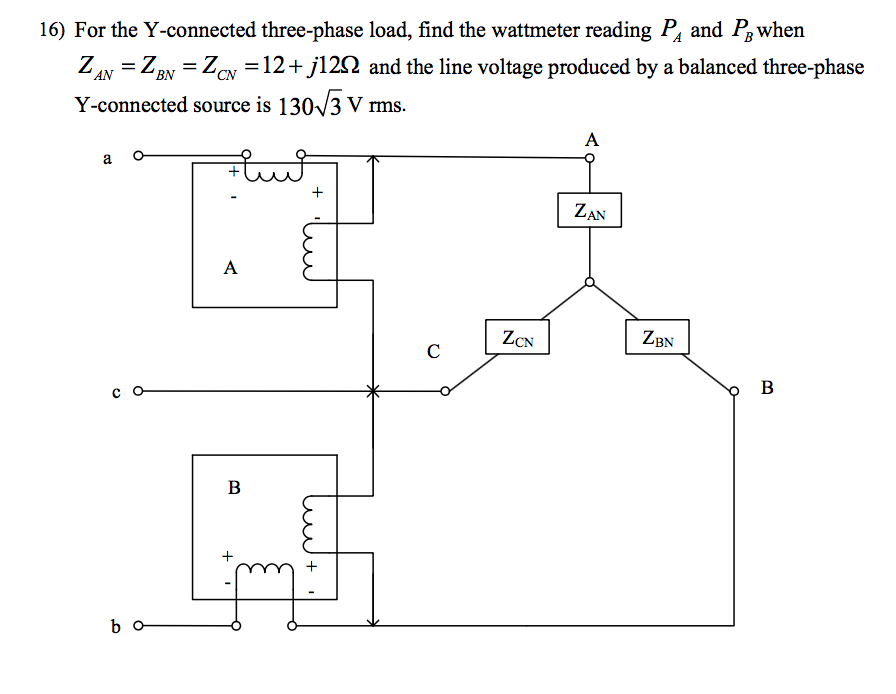 Solved For the Y-connected three-phase load, find the | Chegg.com