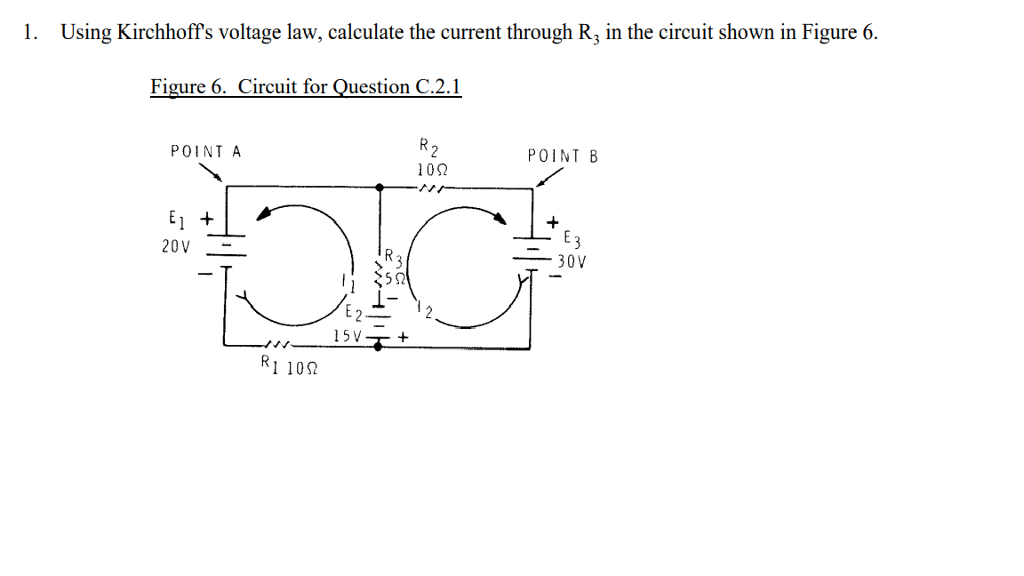 Solved Using Kirchhoff's voltage law, calculate the current | Chegg.com
