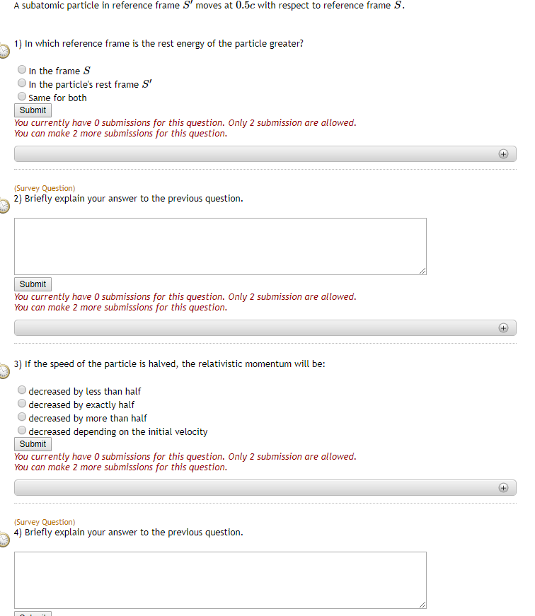 Solved A subatomic particle in reference frame S' moves at | Chegg.com