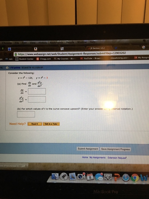 Solved Consider the following: x = t^3 - 12t, y = t^2 - 3 | Chegg.com