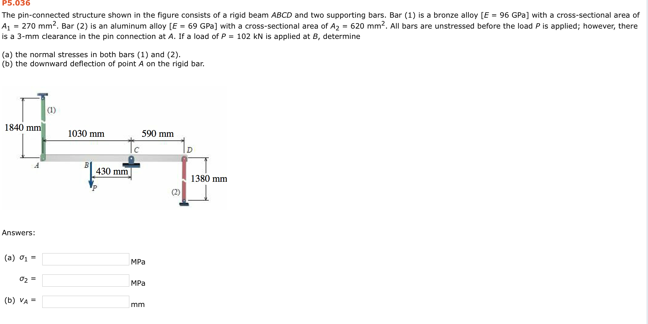 Solved The Pin Connected Structure Shown In The Figure