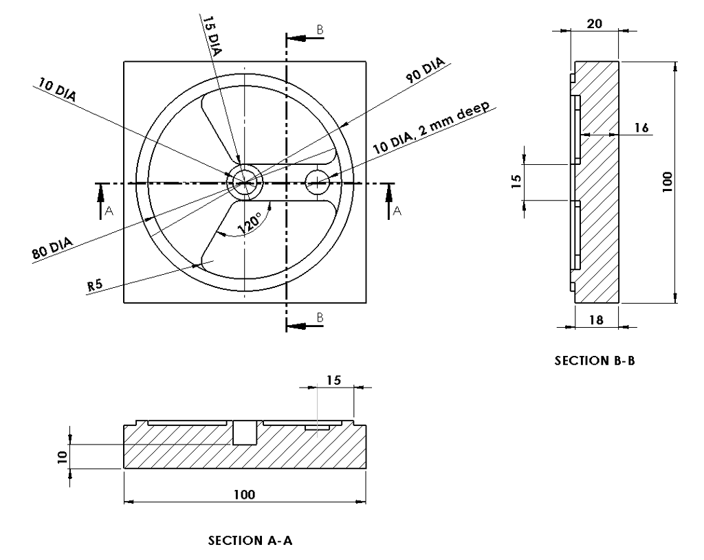 Solved Create a 3-D model in SolidWorks of the object shown | Chegg.com