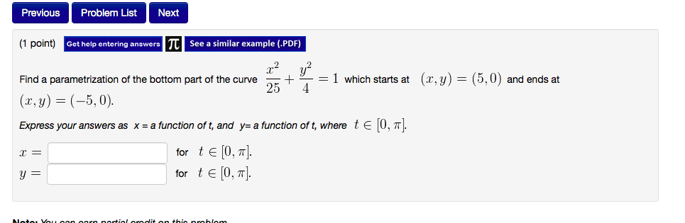 Solved Find a parametrization of the bottom part of the | Chegg.com
