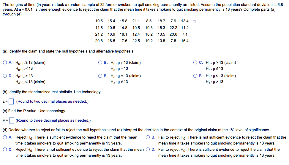 Solved The lengths of time (in years) it took a random | Chegg.com