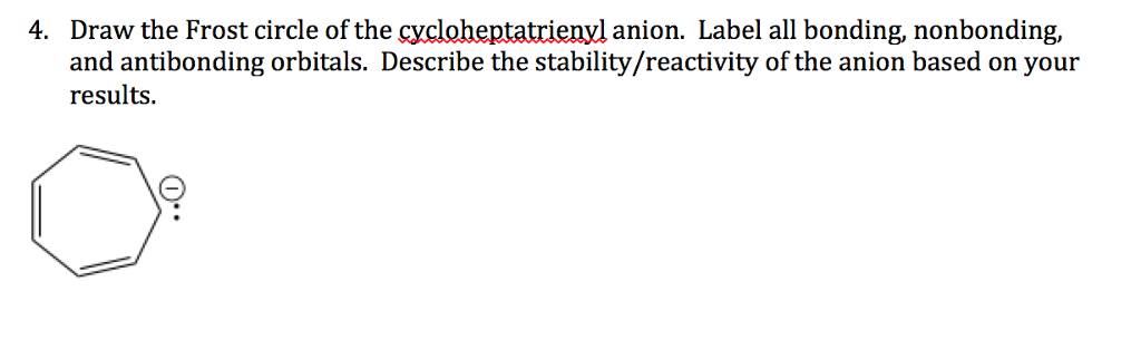 Solved Draw the Frost circle of the cycloheptatriene anion. | Chegg.com