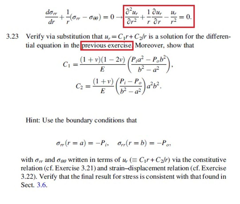 Solved Verify via substitution that u_r, = C_1r + C_2/r is a | Chegg.com