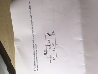 Solved Find the value of the current with proper sign, | Chegg.com