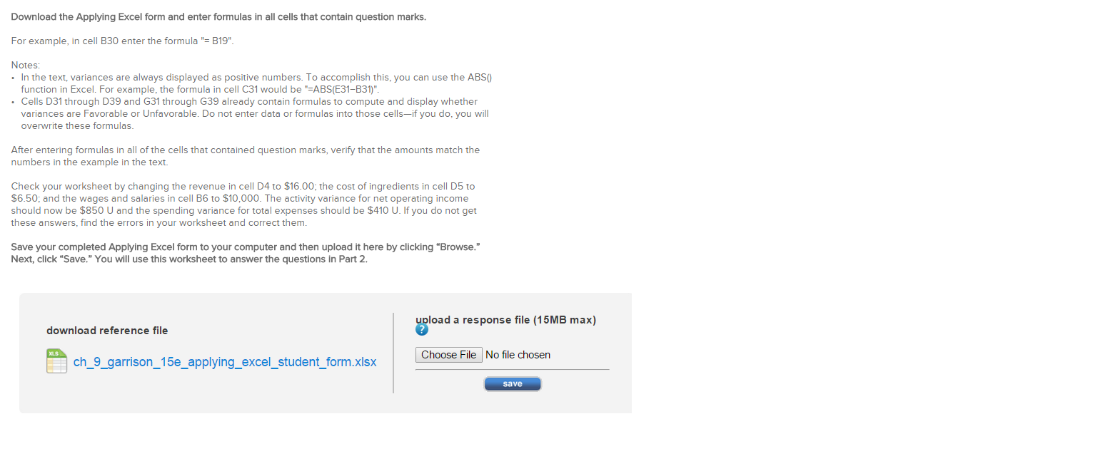 Solved Download The Applying Excel Form And Enter Formulas