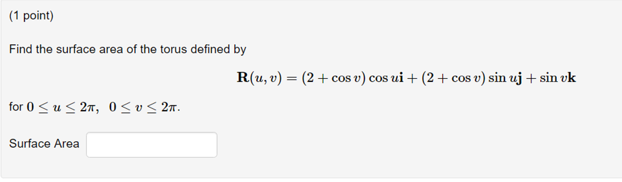 Solved Find the area of the surface given parametrically by | Chegg.com