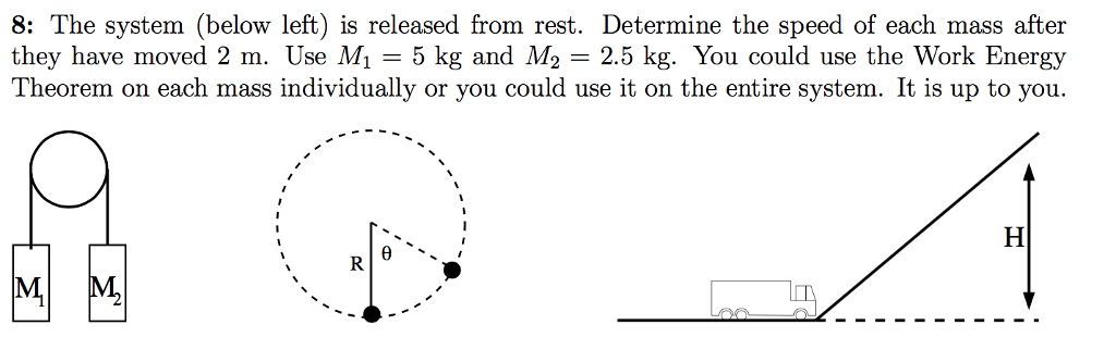 Solved The system (below left) is released from rest. | Chegg.com