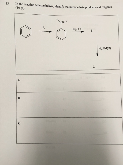 Solved In the reaction scheme below, identify the | Chegg.com