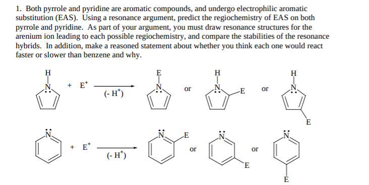 Solved Both pyrrole and pyridine are aromatic compounds, and | Chegg.com