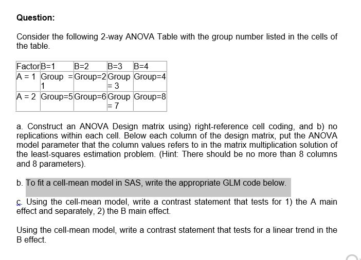 Consider the following 2-way ANOVA Table with the | Chegg.com