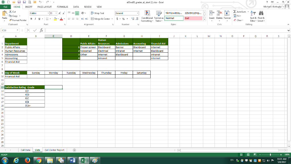Excel: Instructions: For the purpose of grading | Chegg.com