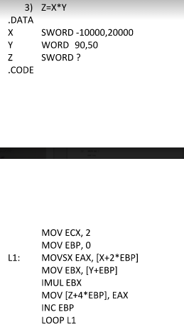 Solved assembly masm615: Given X is a signed byte array, | Chegg.com