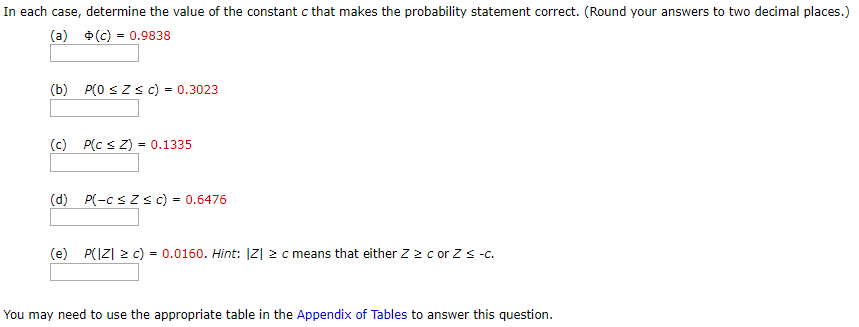 Solved In each case, determine the value of the constant c | Chegg.com