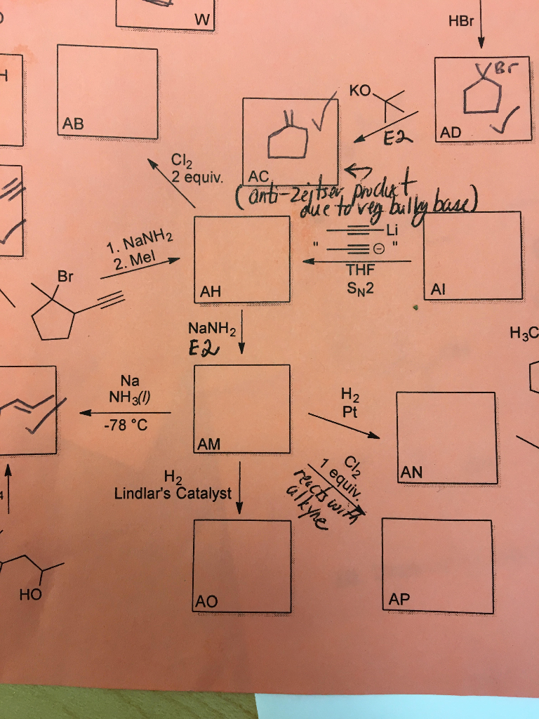 Solved HBr KO T AB EA AD 2 equiv AC NH2 1. 2. Mel Br THF SN2 | Chegg.com