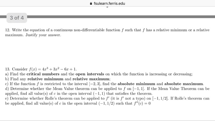 Solved Write the equation of a continuous non-differentiable | Chegg.com